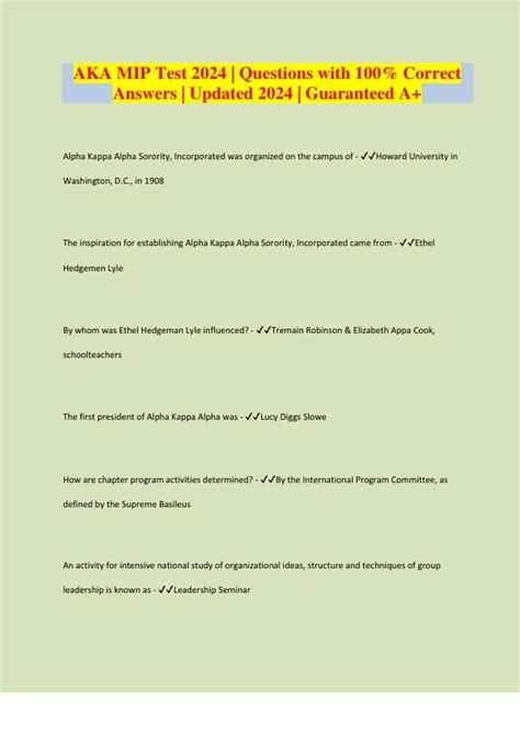 Aka Mip Test 2024 Questions With 100 Correct Answers Updated 2024 Guaranteed A Aka Mip