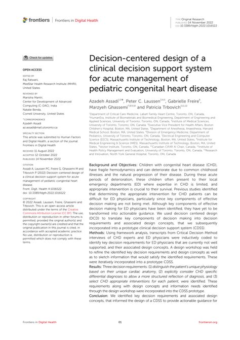 Pdf Decision Centered Design Of A Clinical Decision Support System For Acute Management Of