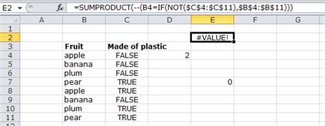Excel Inconsistent Sumproduct Return Value Stack Overflow