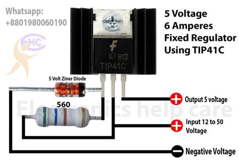 Circuit Diagram For Generating 5 Volts With Tip41c Transistor