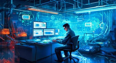 Premium Photo Man Working On Computer At A Cybersecurity Office