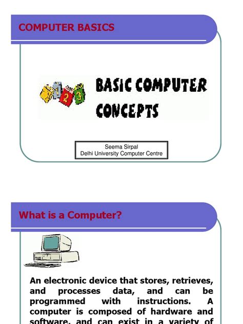 Computer Basics Computer Basics2 Pdf Computer Data Storage Computer Hardware