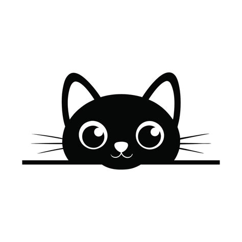 Cute Cat Face Silhouette Illustration 54801056 Vector Art At Vecteezy