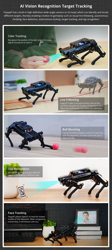 Puppypi Hiwonder Quadruped Robot With Ai Vision Ros Bionic Dog