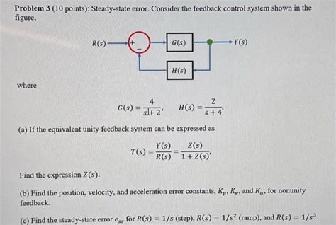 Solved Problem 3 10 Points Steady State Error Consider