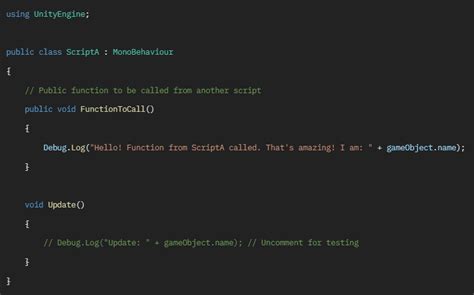 How To Call A Function From Another Script In Unity