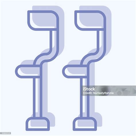 아이콘 목발 정형 외과 기호와 관련이 있습니다 투톤 스타일 심플한 디자인 편집 가능 간단한 그림 간호사에 대한 스톡 벡터 아트