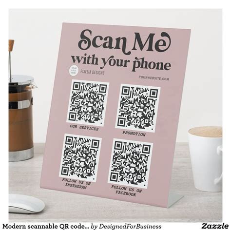 Modern Scannable Qr Code Networking Trendy Sign Zazzle Business Signs Coding Qr Code