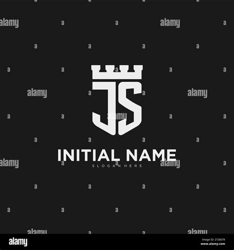 Initials Js Logo Monogram With Shield And Fortress Design Vector Graphic Stock Vector Image