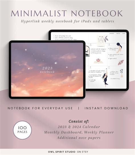 Minimalist Sky Digital Hyperlink Notebook For Ipad Tablets Magical