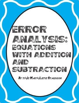 Error Analysis Printable One Step Equations Pack Add Sub Mult Div