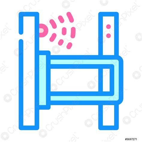 Bounding Frame With Sensor Color Icon Vector Illustration Stock