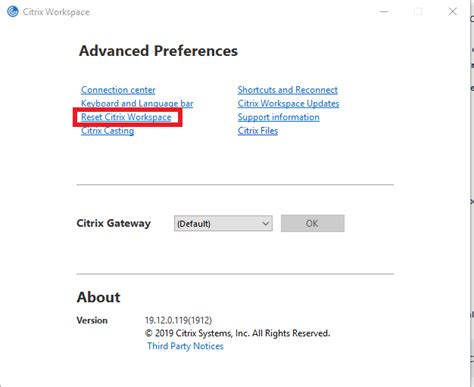 reset citrix workspace app apps university of florida