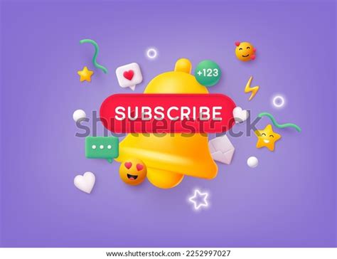 Subscribe Bell Button Hand Cursor Red Stock Vector Royalty Free 2252997027 Shutterstock