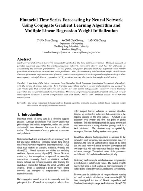 Financial Forecasting And Gradient Descent Pdf Artificial Neural