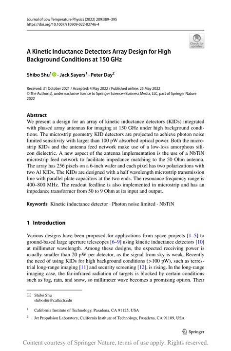 A Kinetic Inductance Detectors Array Design For High Background Conditions At 150 Ghz Request Pdf