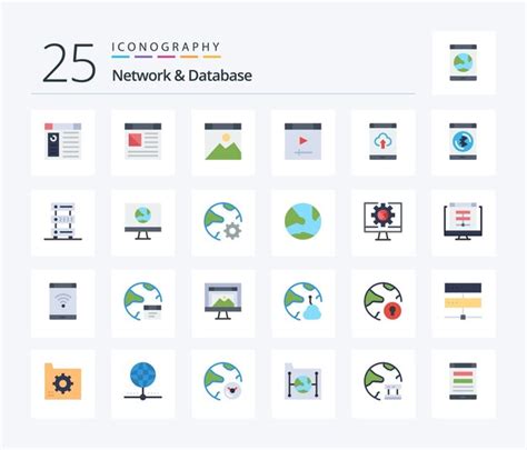 Premium Vector Network And Database 25 Flat Color Icon Pack Including Hosting Data Storage Data