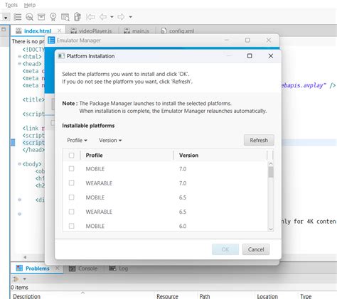 Cannot Install Tv Emulator From Package Manager Smart Tv Samsung