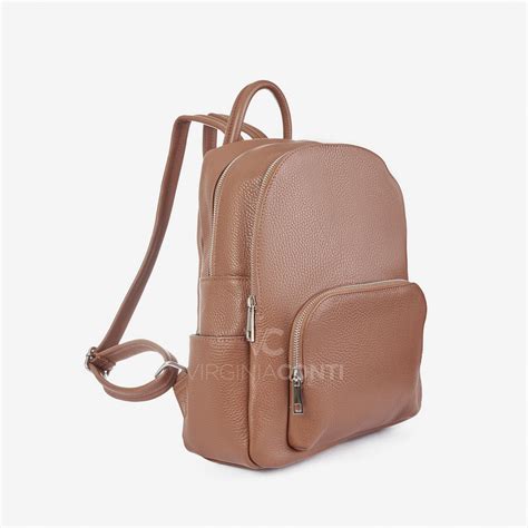 Шкіряний Рюкзак Virginia Conti темно рудий артикул 03102 купити за вигідною ціною у Києві