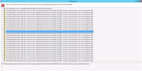 The Following Transaction Date Does Not Exist In The Assigned Period For The Fiscal Calendar