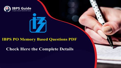 IBPS PO Memory Based Questions PDF Check Here For All Shifts