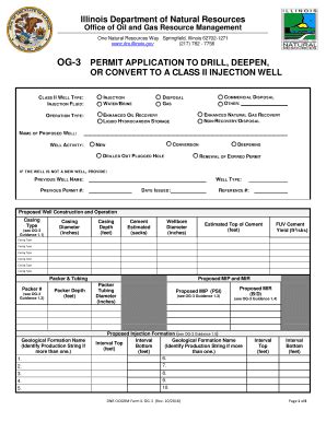 Fillable Online Illinois Department Of Natural Resources Og Permit Illinois Dnr Fax