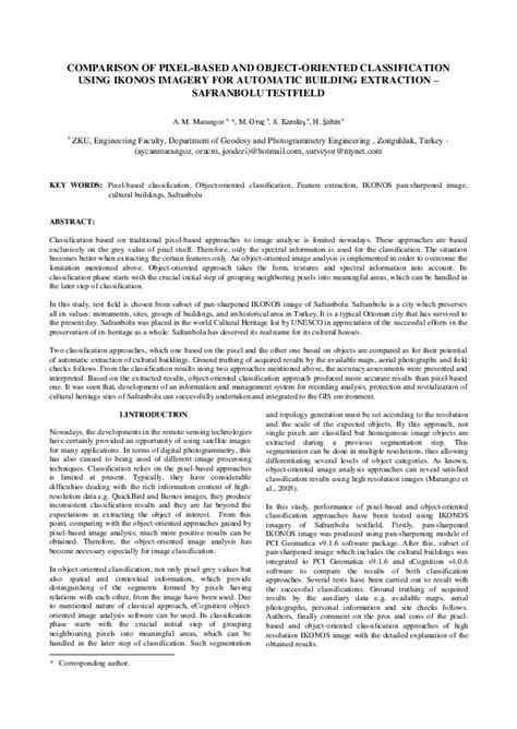 Pdf Comparison Of Pixel Based And Object Oriented Classification