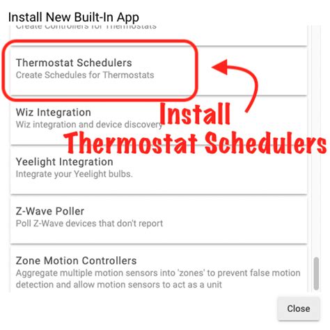 thermostat scheduler hubitat documentation