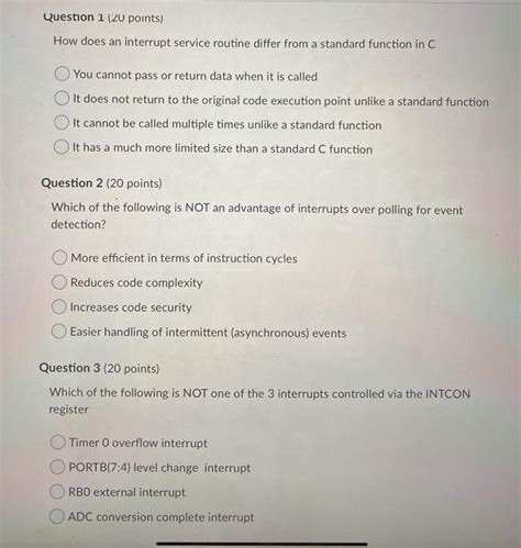 Solved Question 1 20 Points How Does An Interrupt Service