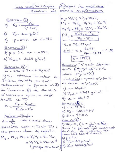 Solution Des Exercices Supplémentaires Pdf