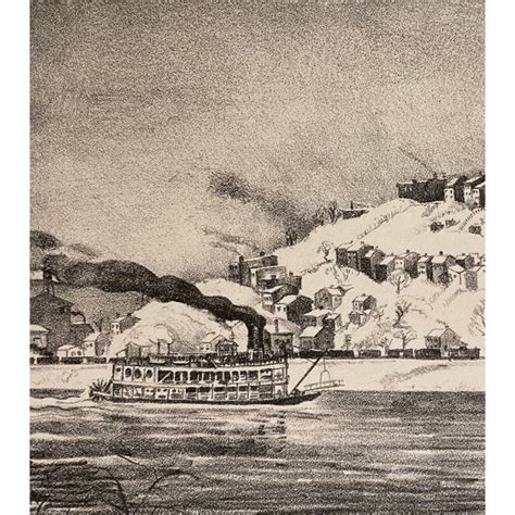 1938 Kenneth Ozier Ohio River Cincinnati Lithograph Chairish