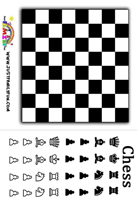 Free Printable Chess Board Game Template And Pieces In 2024 Chess Board Board Game Template
