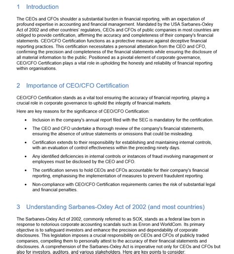 Ceo And Cfo Certification Guidance Grcready