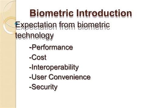 Introduction To Biometrics Security Pptx