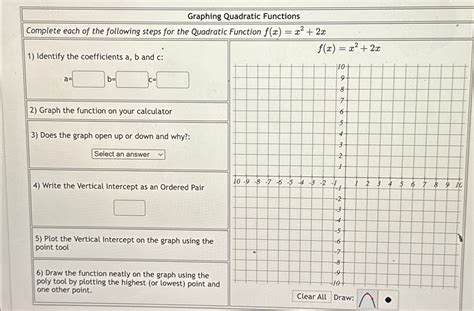 Solved Graphing Quadratic Functionscomplete Each Of The