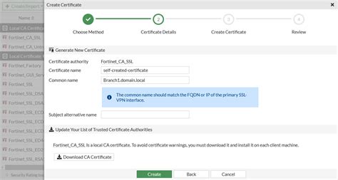 Generate A New Certificate Fortigate Fortios 7 2 10 Fortinet Document Library