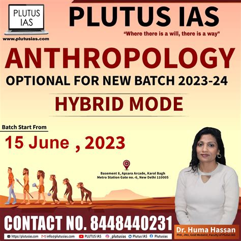 Join Our New Batch For Anthropology Optional In The 2023 24 Hybrid Mode