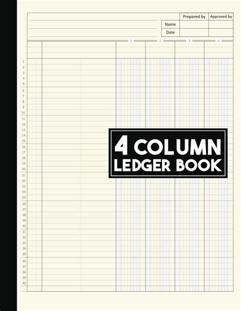4 Column Accounting Ledger Book Simple Four Column For Bookkeeping Log Book For 4 Column Accounting Ledger Book Simple Four Column For Bookkeeping Log Book For