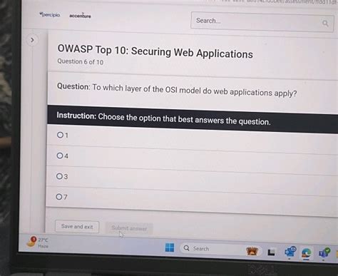 Owasp Top 10 Securing Web Applications Question 6 Of 10 Question To Which Layer Of The Osi Model