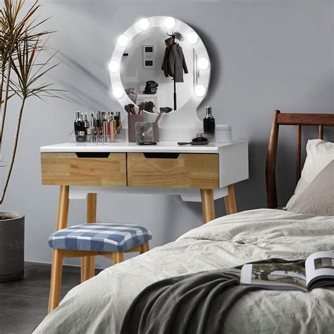 Make Uptafel Met Ledverlichting Make Uptafel Met Kruk En 2 Laden