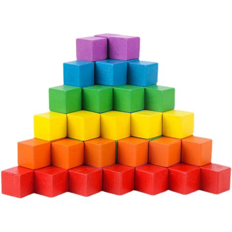 正方体积木木头方块益智小立方体小学数学教具套装几何图形正方形 虎窝淘