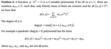 problem 2 a function p r2→r is a 2 variable