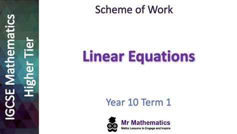 IGCSE Higher Linear Equations Mr Mathematics
