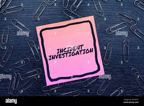 Text Caption Presenting Incident Investigation Word Written On Responsible For The Integrity Of