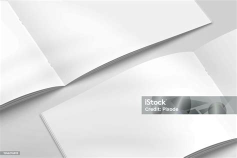 현실적인 빈 빈 A4 A5 전단지 소책자 반접기 브로셔 전단지 책 프레젠테이션 템플릿 디자인 창과 나뭇잎 그림자 오버레이 흰색 배경에 격리 3d 벡터 그림입니다 수평 구성에