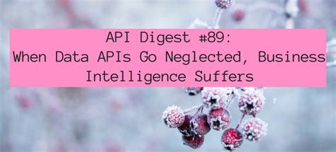 Api Digest 89 When Data Apis Go Neglected Business Intelligence