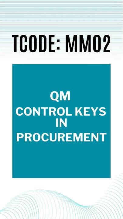 Sap Qm Control Key In Procurement Shorts Sappp Sapqm Youtubeshorts Sapcommunity Youtube