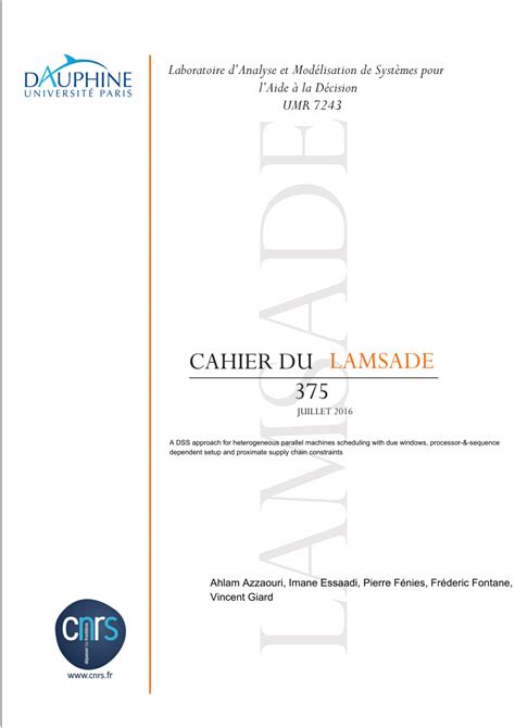 Pdf A Dss Approach For Heterogeneous Parallel Machines Scheduling With Due Windows Processor