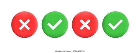 Reaction Buttons Flat Color Confirmation Buttons Stock Vector Royalty