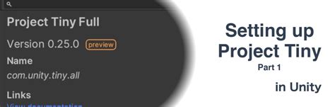 Setting Up Project Tiny In Unity Part 1 Patryk Galach